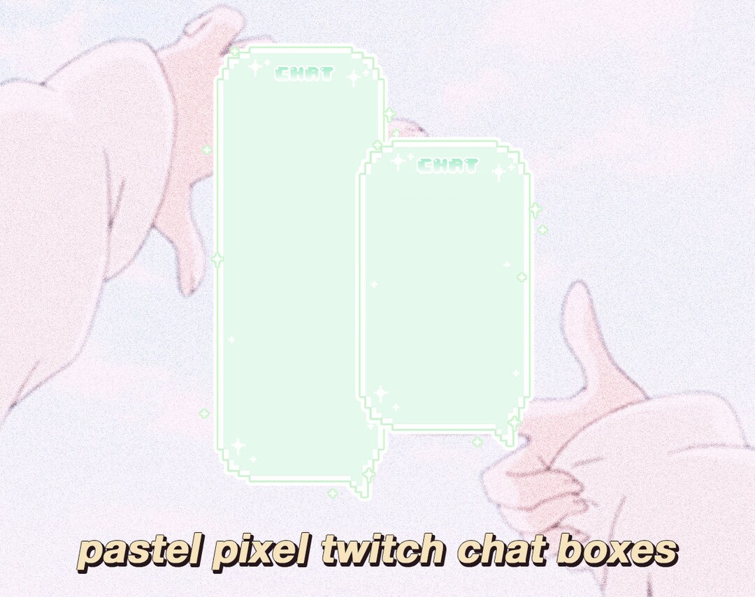 Pastel Pixel Bubble Green Chat Boxes 2 Chat Box Overlays Twitch Sparkle ...