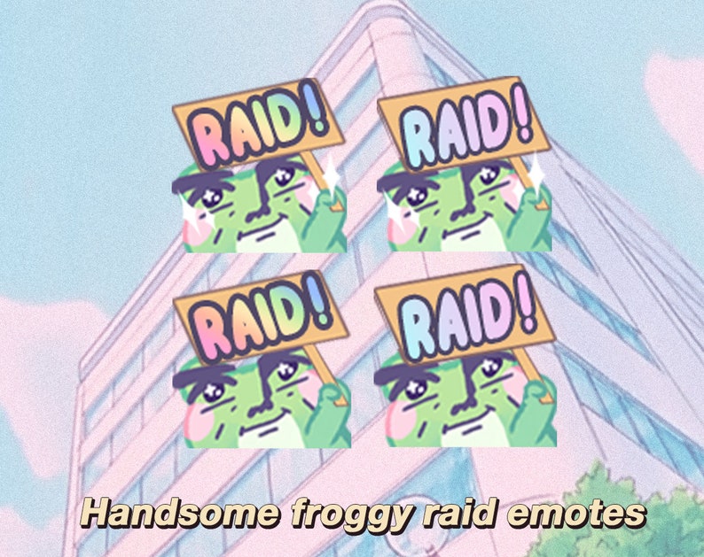 4 Handsome Froggy RAID Emotes Pack Twitch Rainbow Frog - Etsy Hong Kong