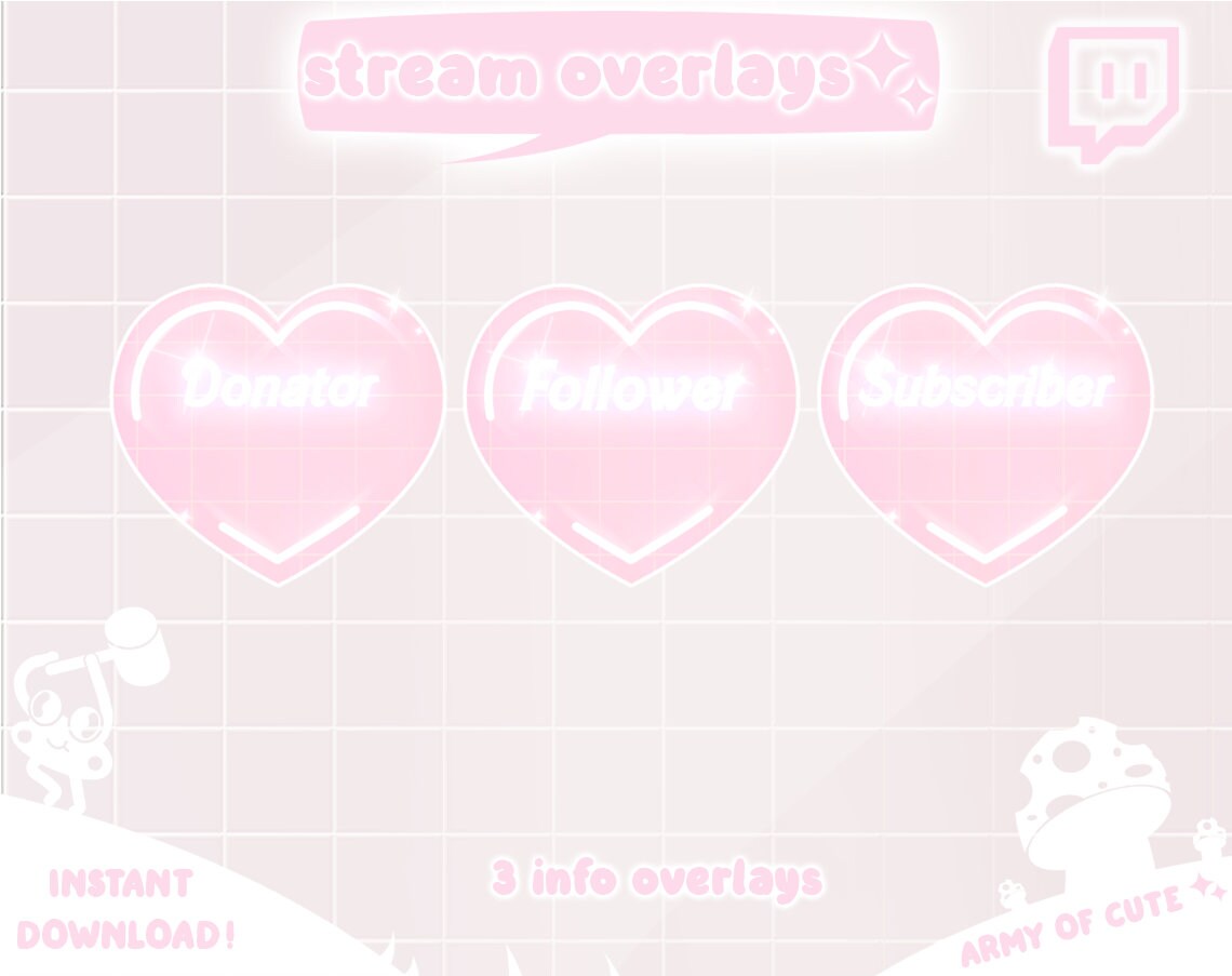 Tʜᴇ ᴍɪʟᴋ ᴄʟᴜʙ Overlay Package Twitch Kawaii Streamer - Etsy Canada