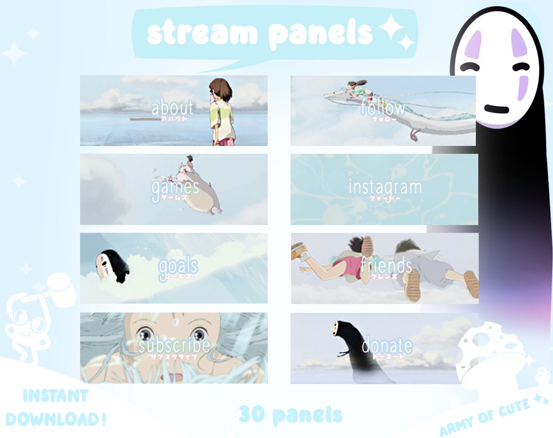 Art & Collectibles Pastel Anime Style Animated Stream Screens and ...