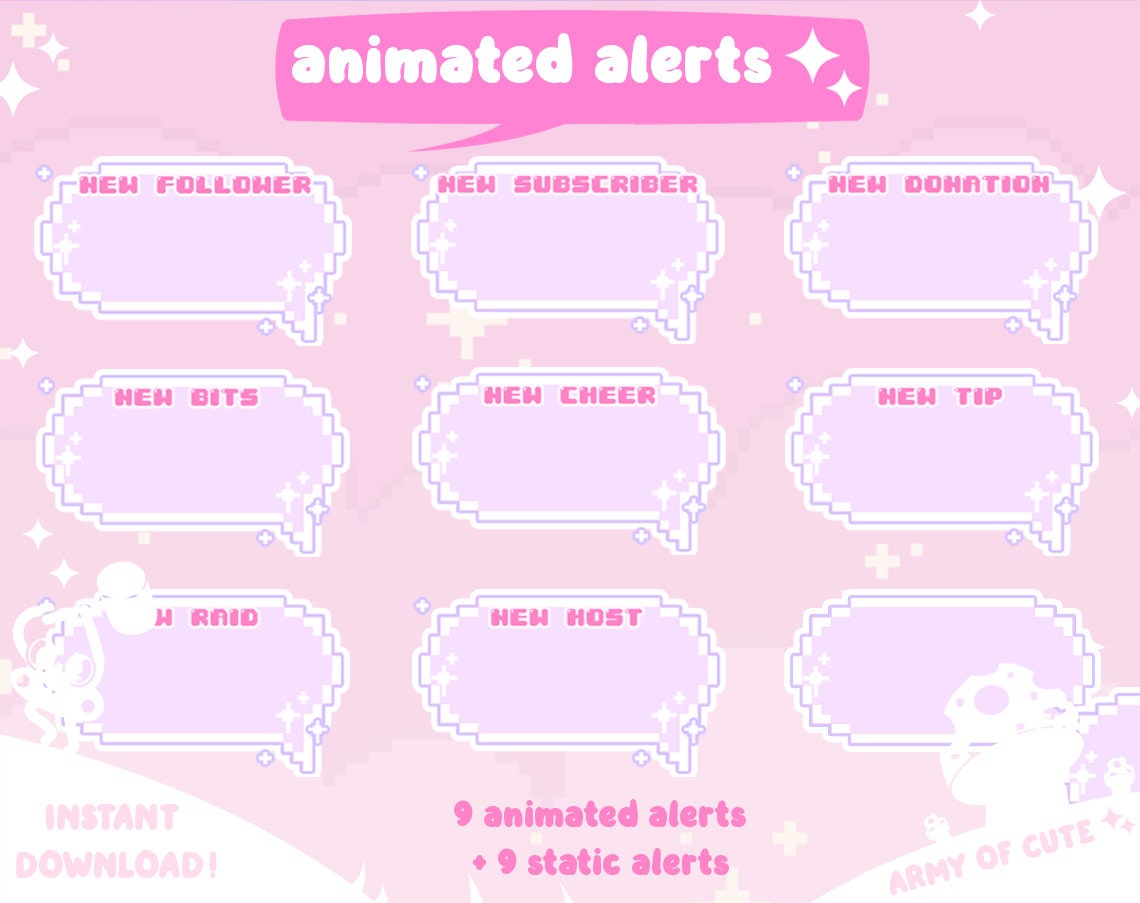 Pastel Pixel Stream Package Cute Pastel Pixel Speech Bubble - Etsy