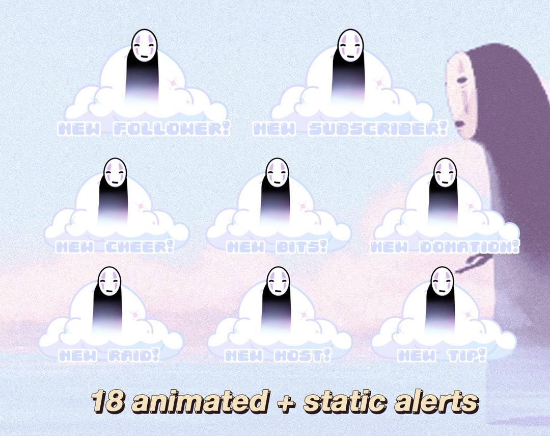 18 Animated No Face Twitch Stream Alerts Pastel Dream * Kawaii ...