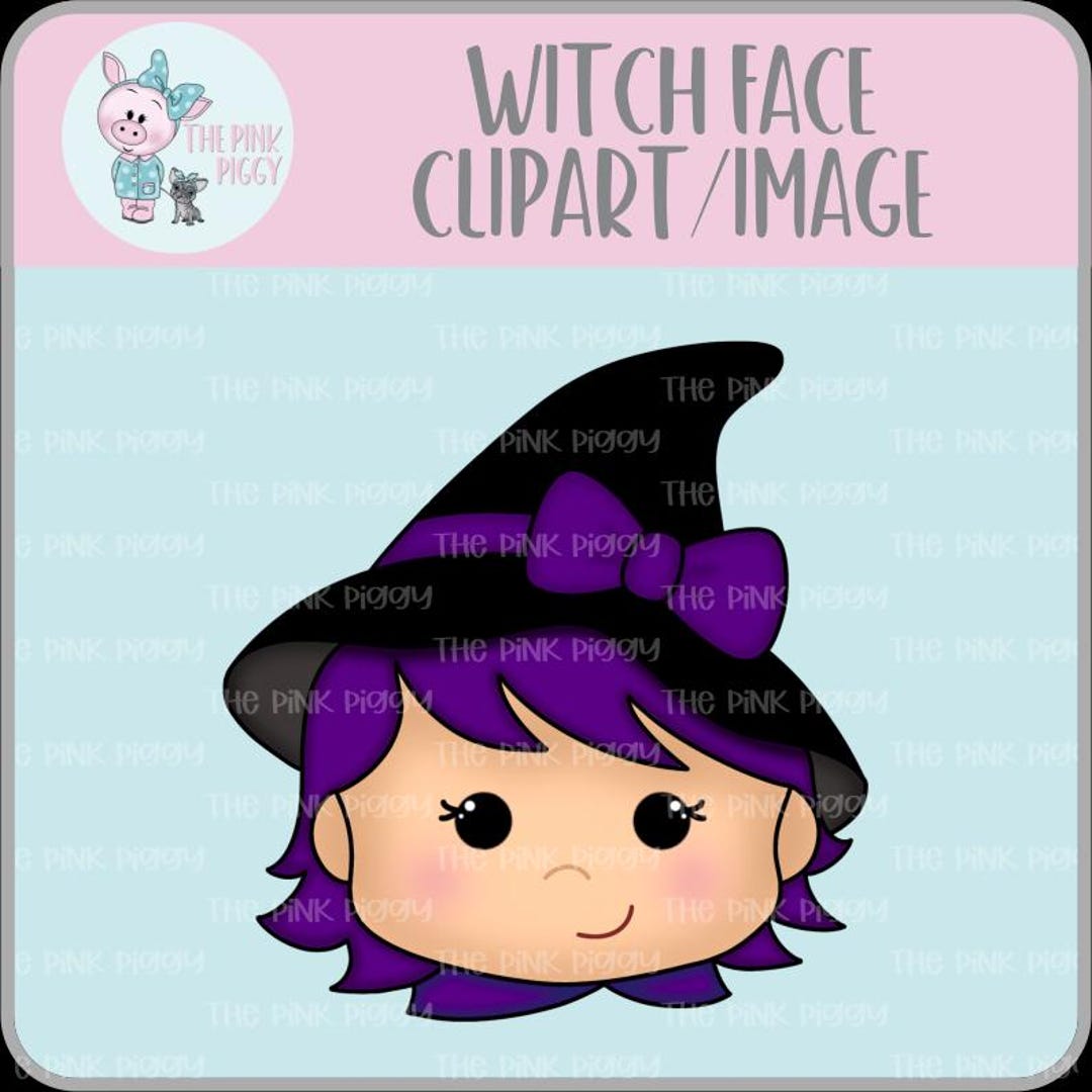 Witch Face Clipart/image - Full Color - Halloween - Etsy