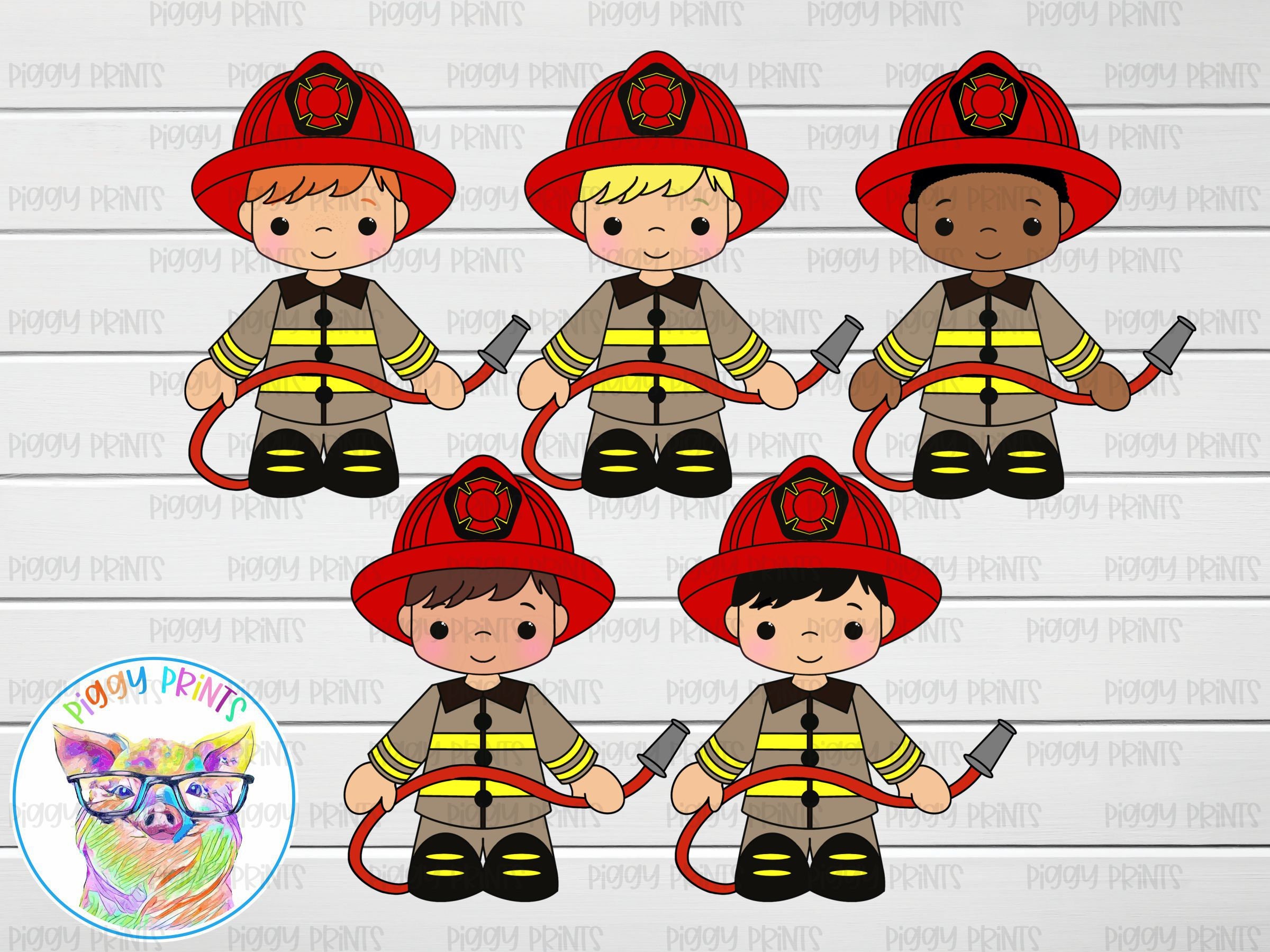 Firefighter Clip Art/graphics/instant Digital Download/png/printables ...