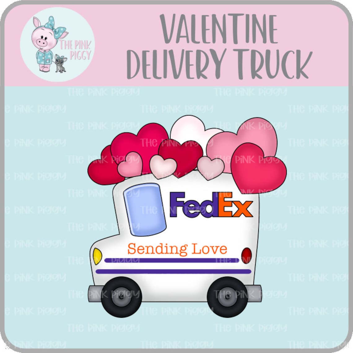 Valentine Fedex Truck Clipart/image - Etsy