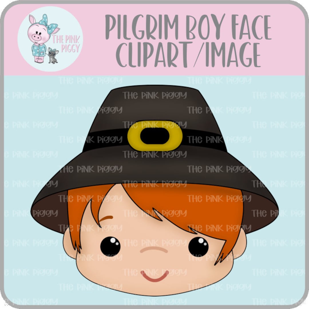 Pilgrim Boy Face Clipart/image - Etsy
