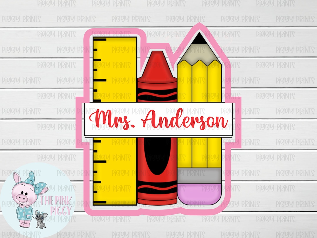 Three and a Half Inch Personalized Crayon Ruler & Pencil Cookie Cutter ...