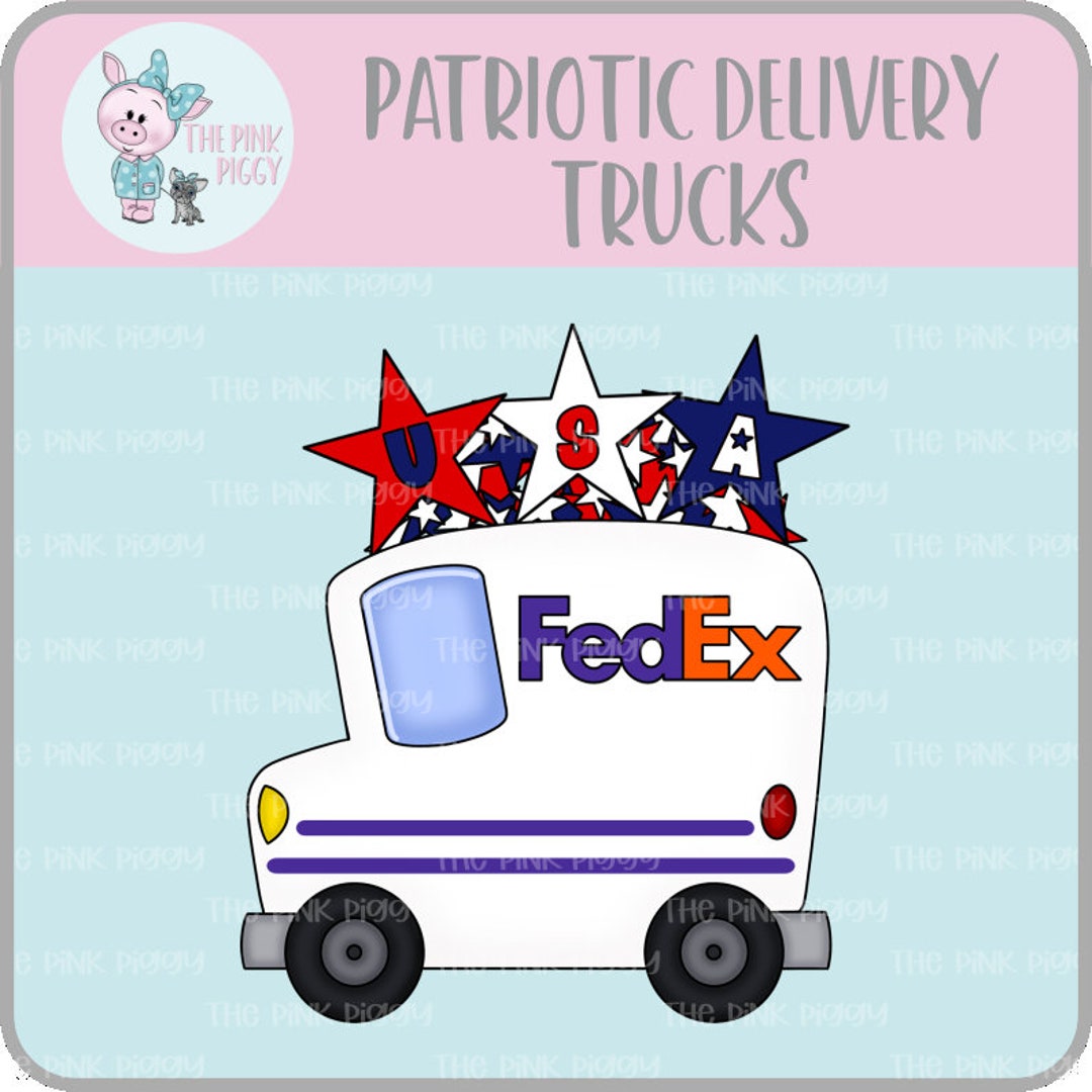 Patriotic Delivery Truck Clipart/image - Etsy