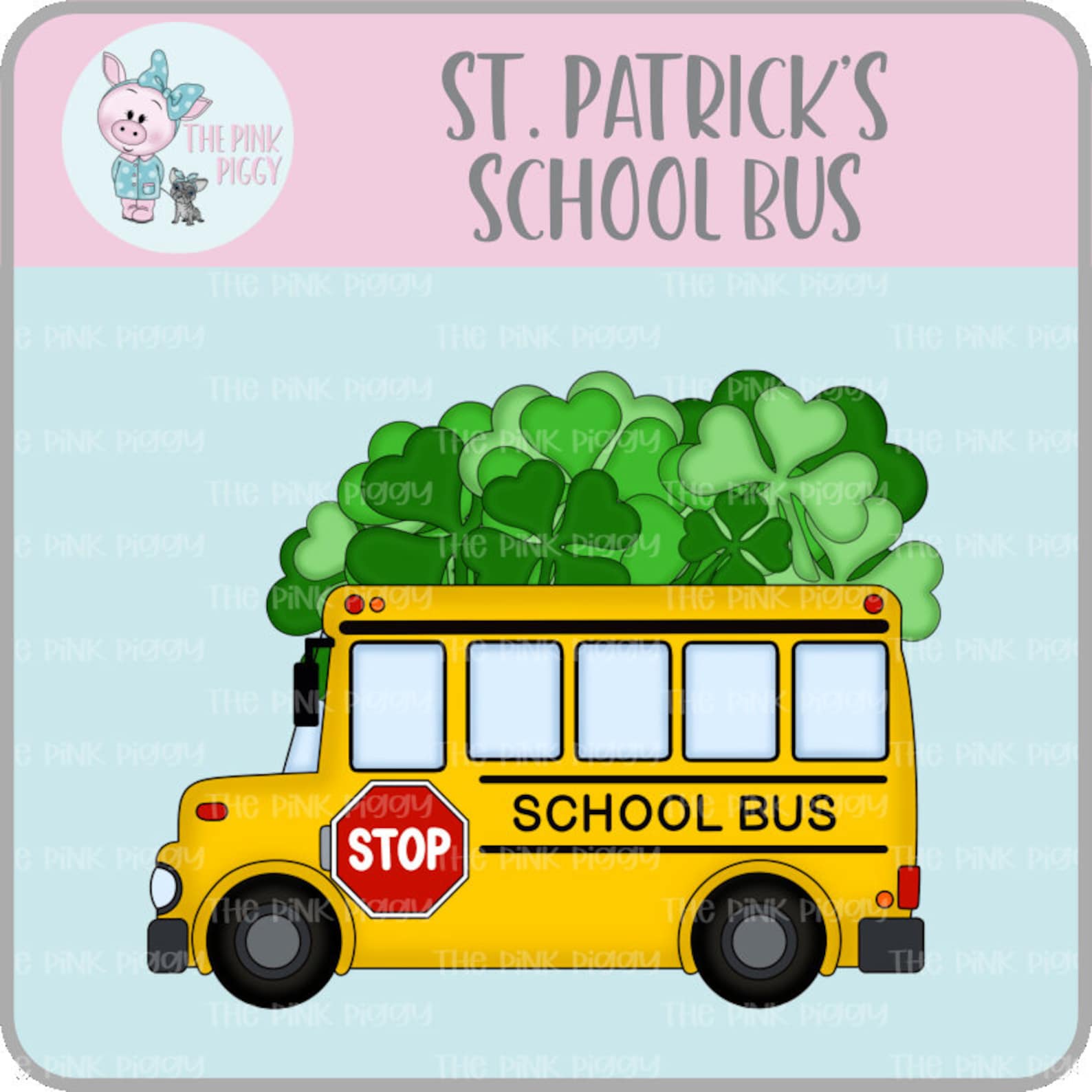 St. Patty's School Bus Clipart/image - Etsy