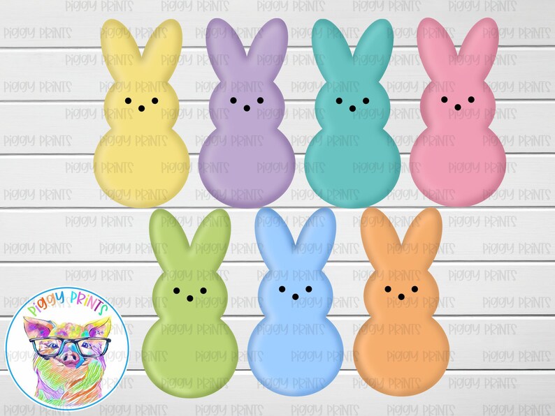 Easter Bunny Peeps Clip Art/marshmallow - Etsy