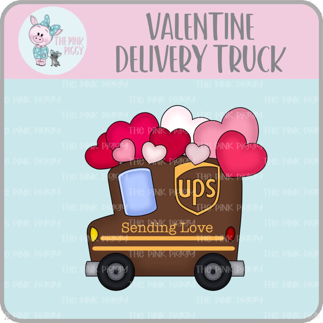 Valentine UPS Truck Clipart/image - Etsy