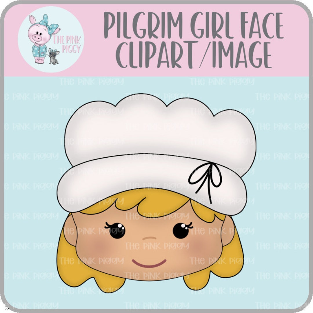 Pilgrim Girl Face Clipart/image - Etsy