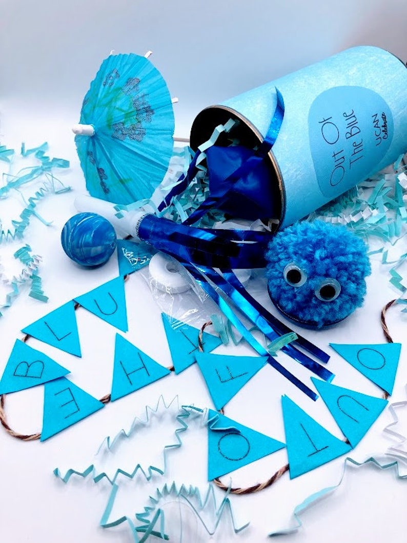 Out of the Blue Themed Gift in a CAN - Unique & Fun Celebration Present ...