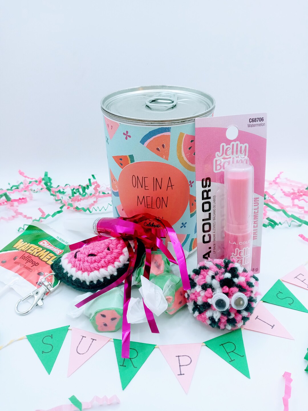 One in a Melon Watermelon Gift in a Can - Adorable Keychain for a Sweet ...