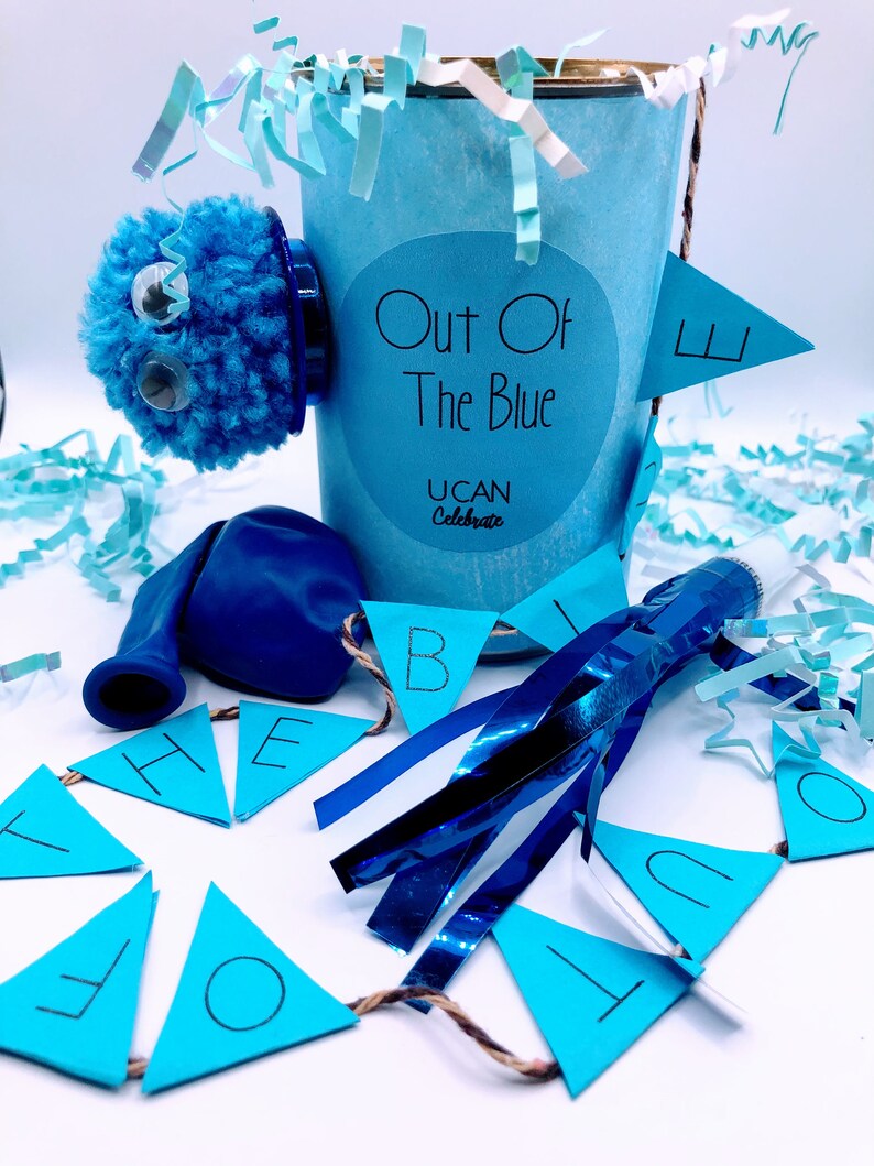 Out of the Blue Themed Gift in a CAN - Unique & Fun Celebration Present ...