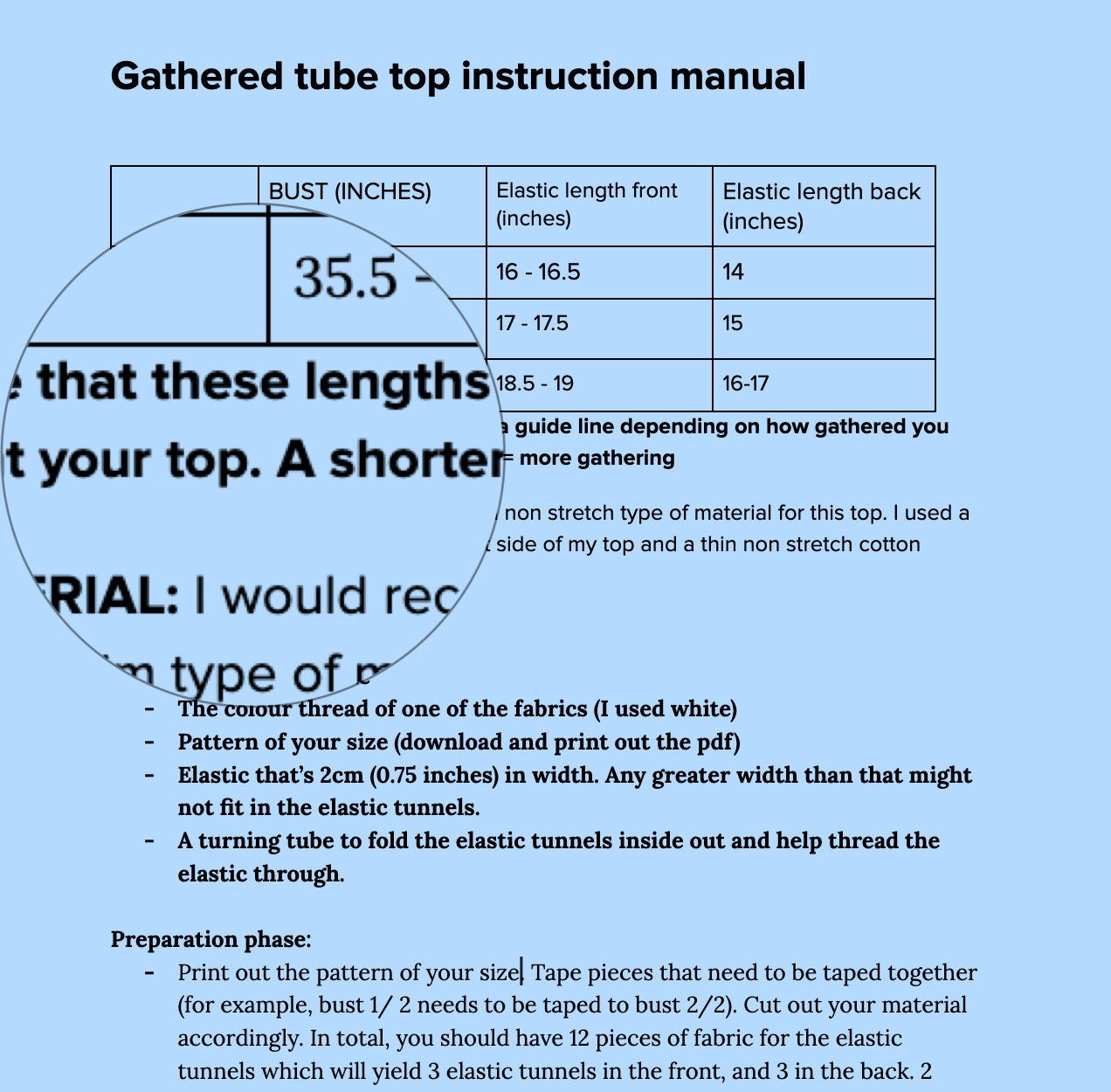 Gathered Tube Top PDF Pattern With Instructions - Etsy