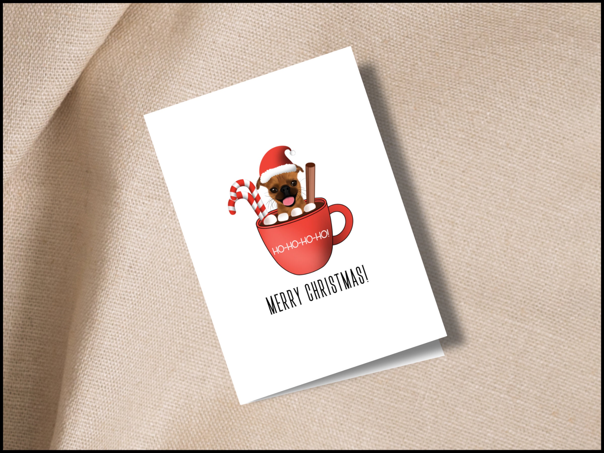 Doggo Christmas Card / Greeting Cards / Christmas Card / - Etsy