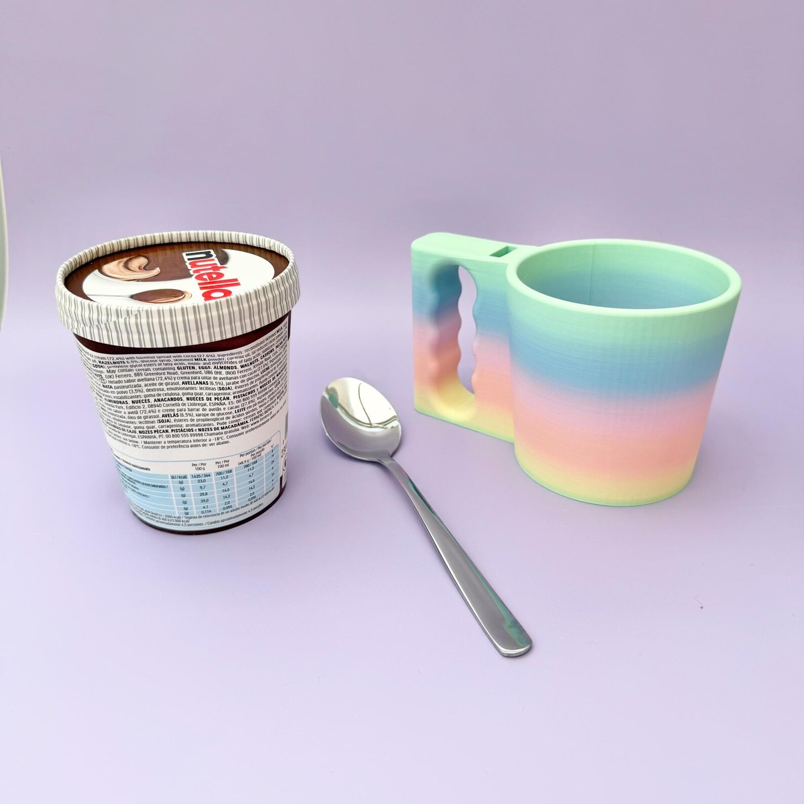 Ice Cream Pint Holder With Handle & Spoon Slot: 3D Printed PLA Plastic ...