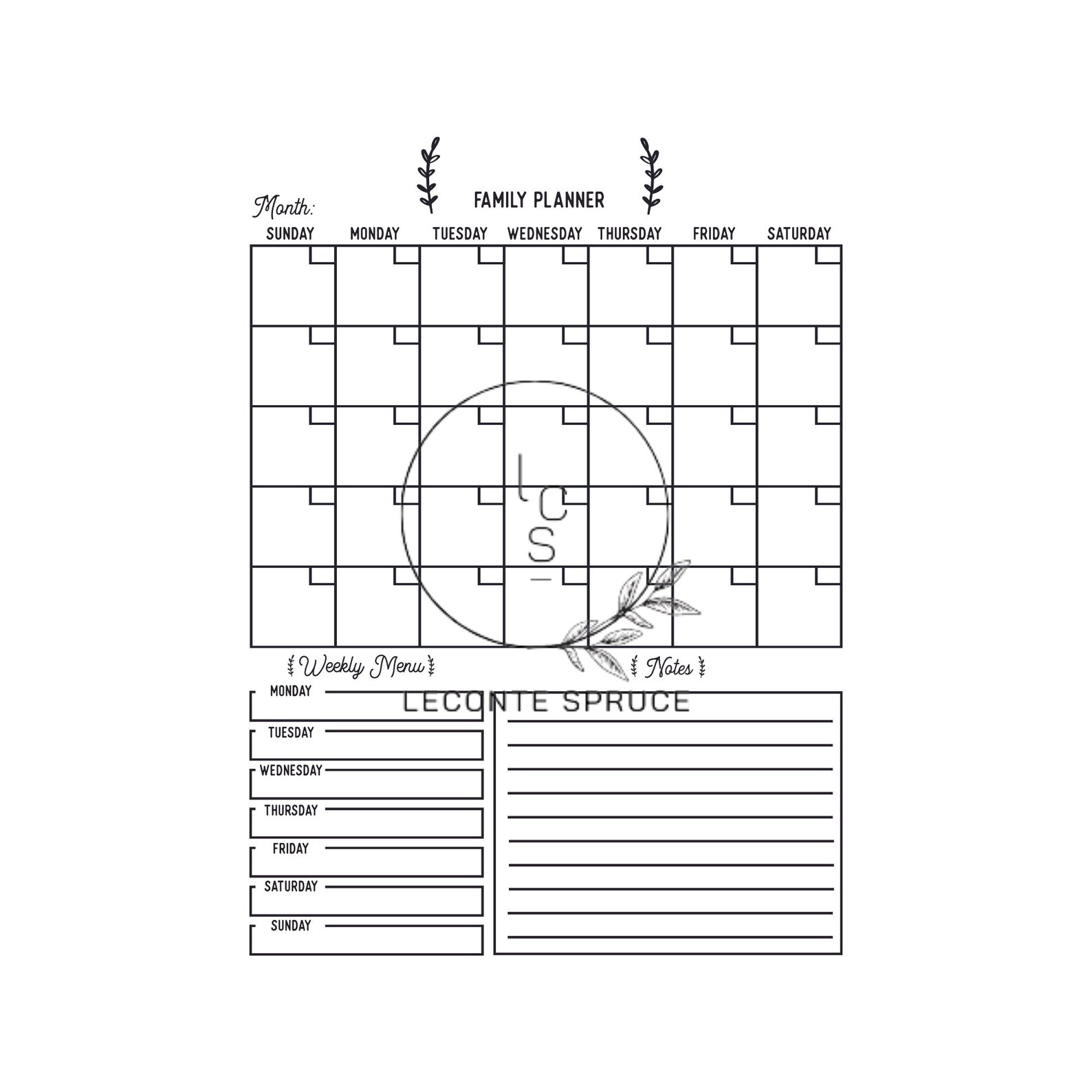 Calendar Png - Monthly Calendar Png - Etsy