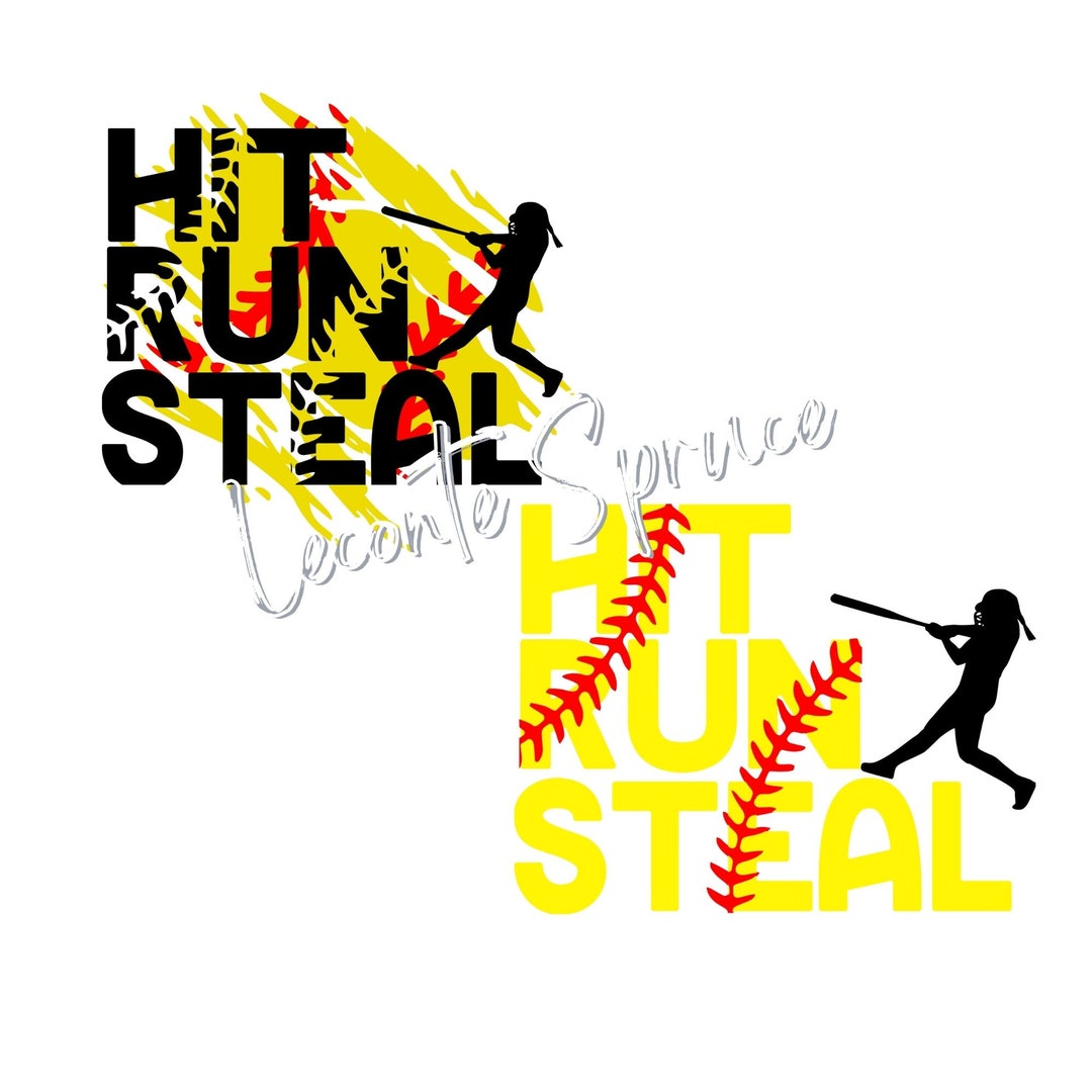 Softball PNG, Hit Run Steal, Sublimation, Png/jpg - Etsy