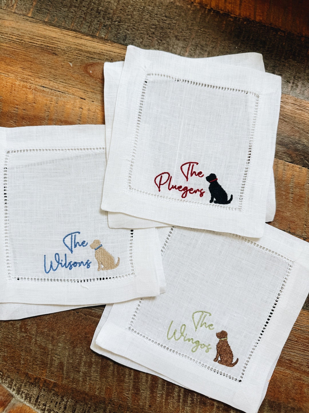 Simple Last Name With Lab Linen Cocktail Napkins - Etsy