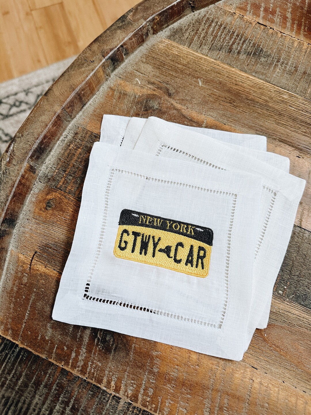 Getaway Car Linen Cocktail Napkins - Etsy