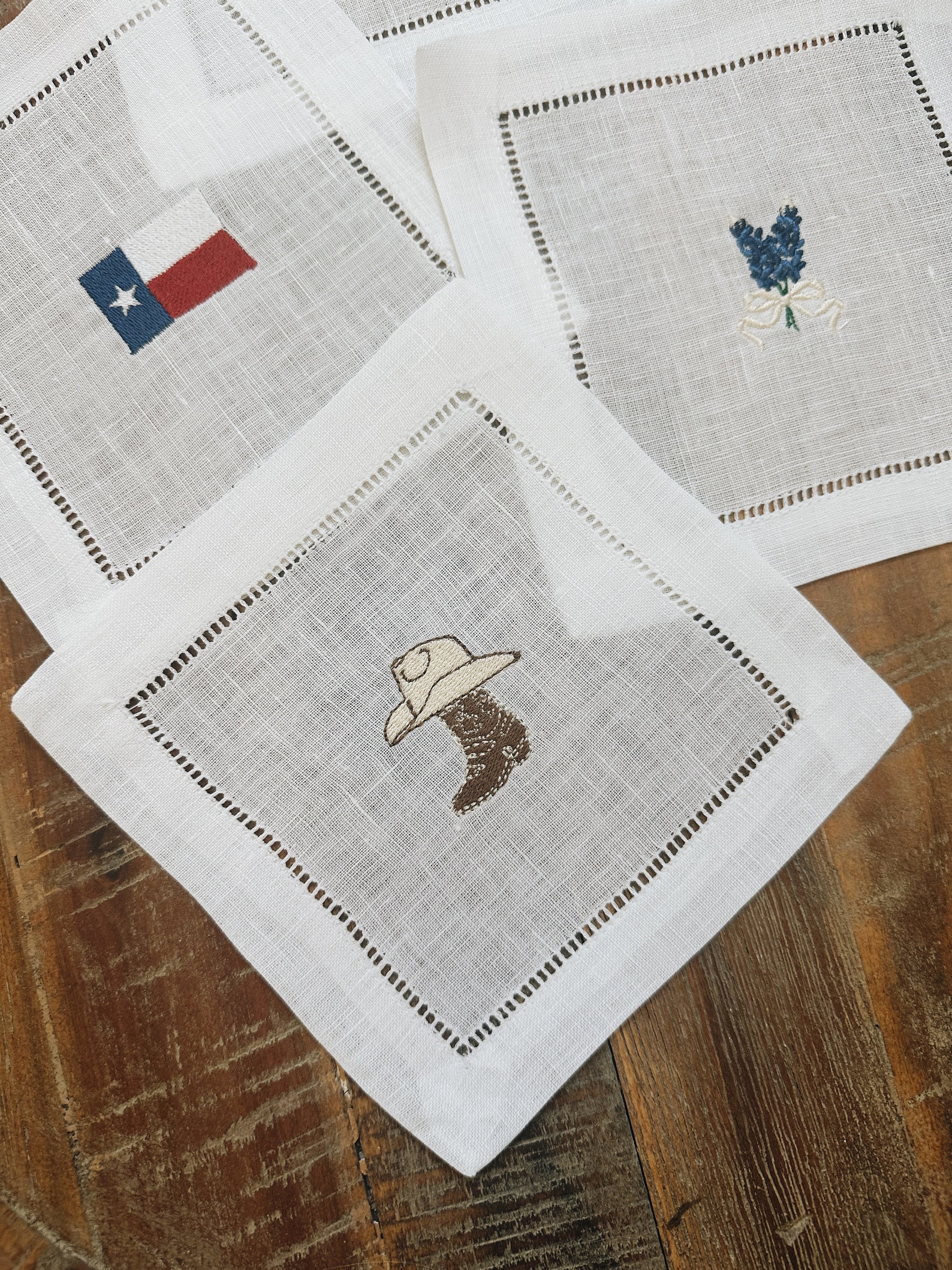 God Bless Texas Linen Cocktail Napkins - Etsy