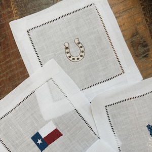 God Bless Texas Linen Cocktail Napkins - Etsy