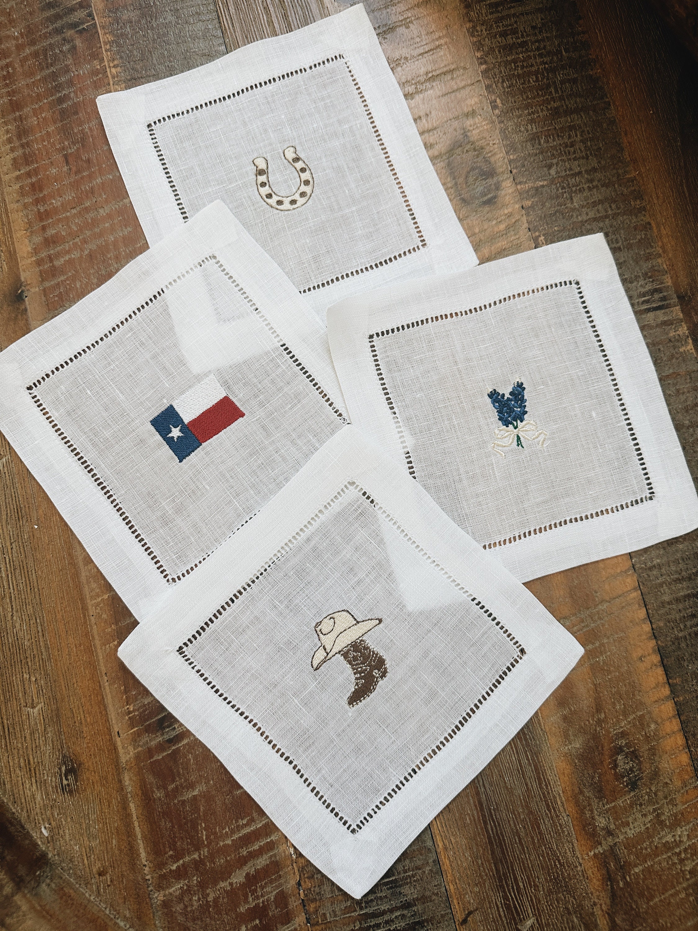 God Bless Texas Linen Cocktail Napkins - Etsy