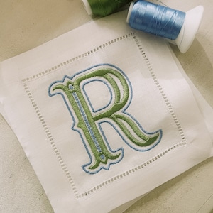 Single Letter Initial Linen Cocktail Napkins - Bess (multicolor) - Etsy