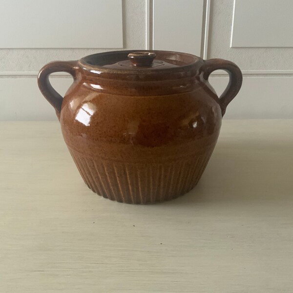 Stoneware Bean Pot - Etsy