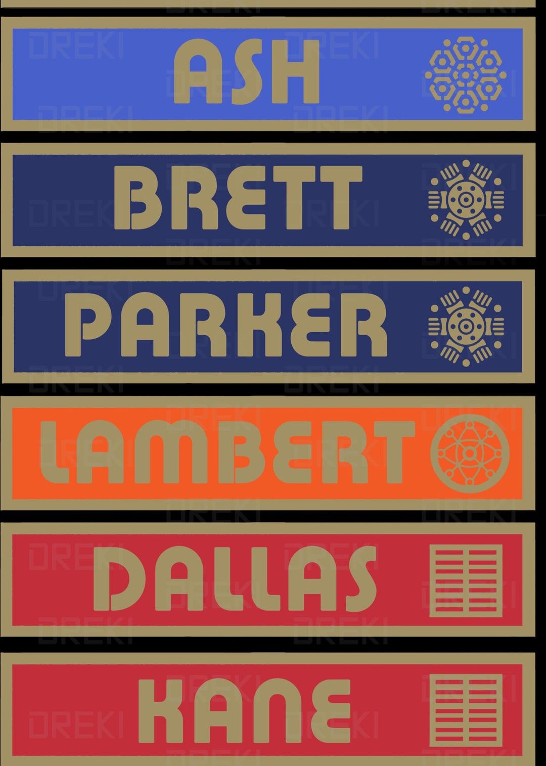 Nostromo Crew Name Plate Stickers (minus Ripley) - Etsy