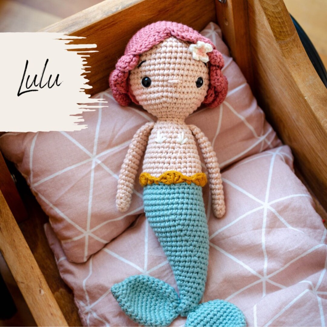 Gehäkelte Meerjungfrau Lulu, handgemacht aus Bio Baumwolle - Etsy.de