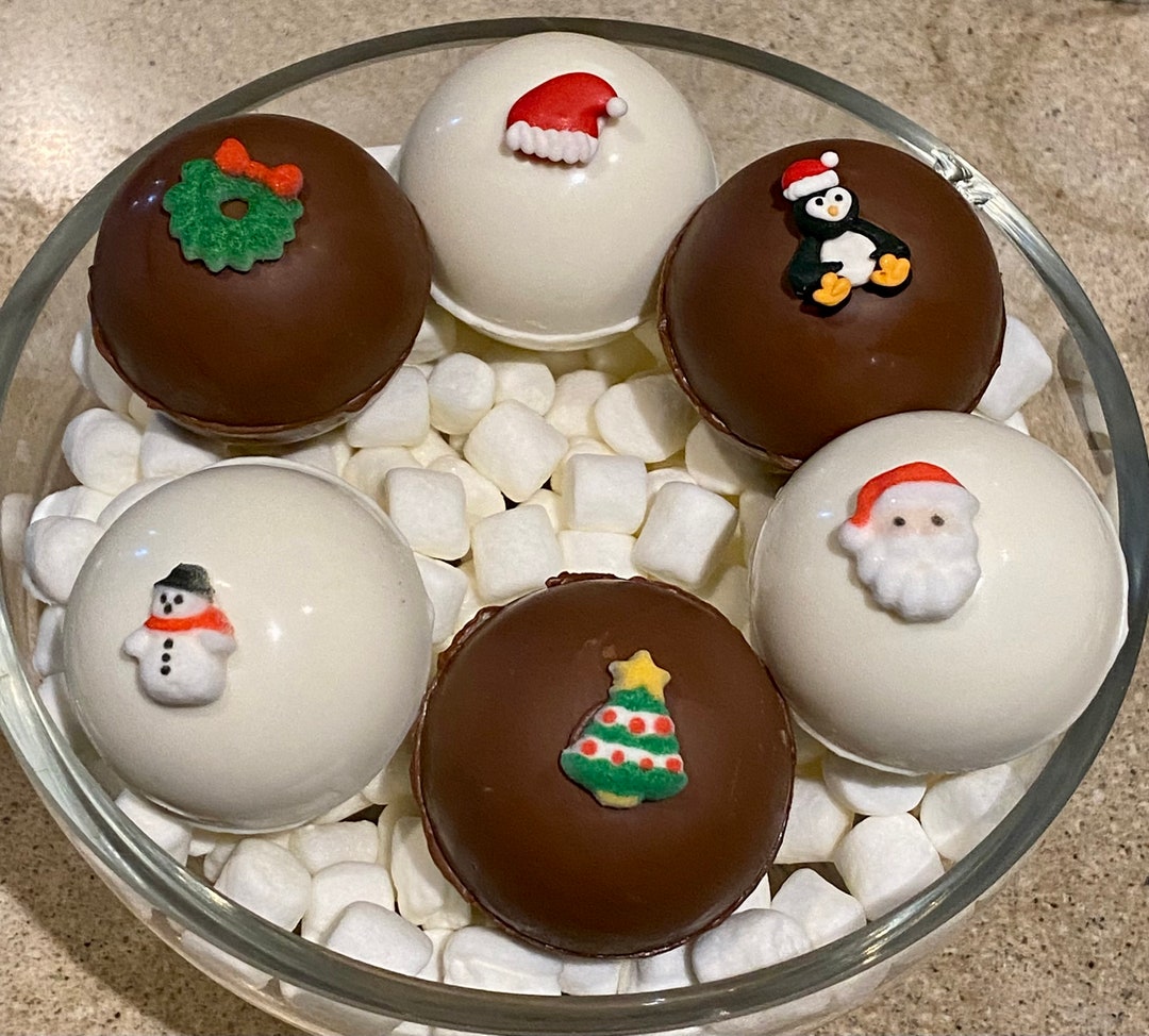 Christmas Hot Chocolate Bombs - Assortment - Box of 6 Sweet Cocoa Bombs ...