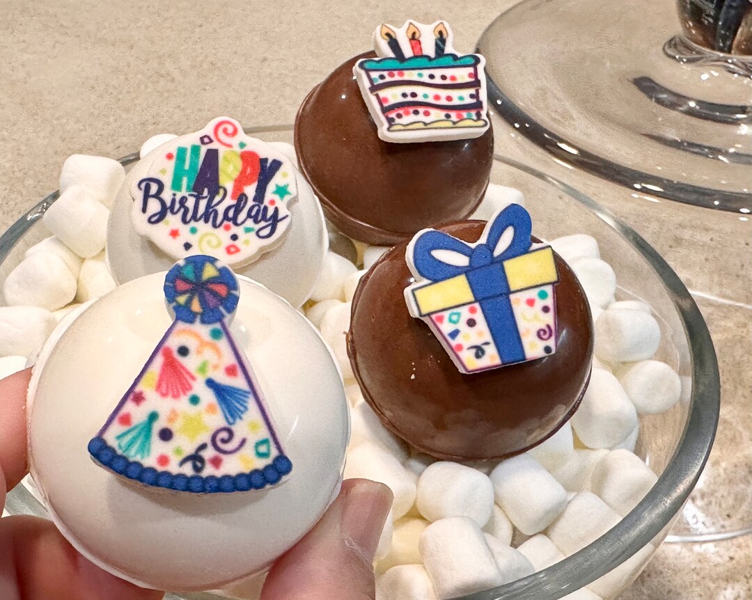 Birthday Hot Chocolate Bombs - Box of 4 Sweet Cocoa Bombs - Etsy