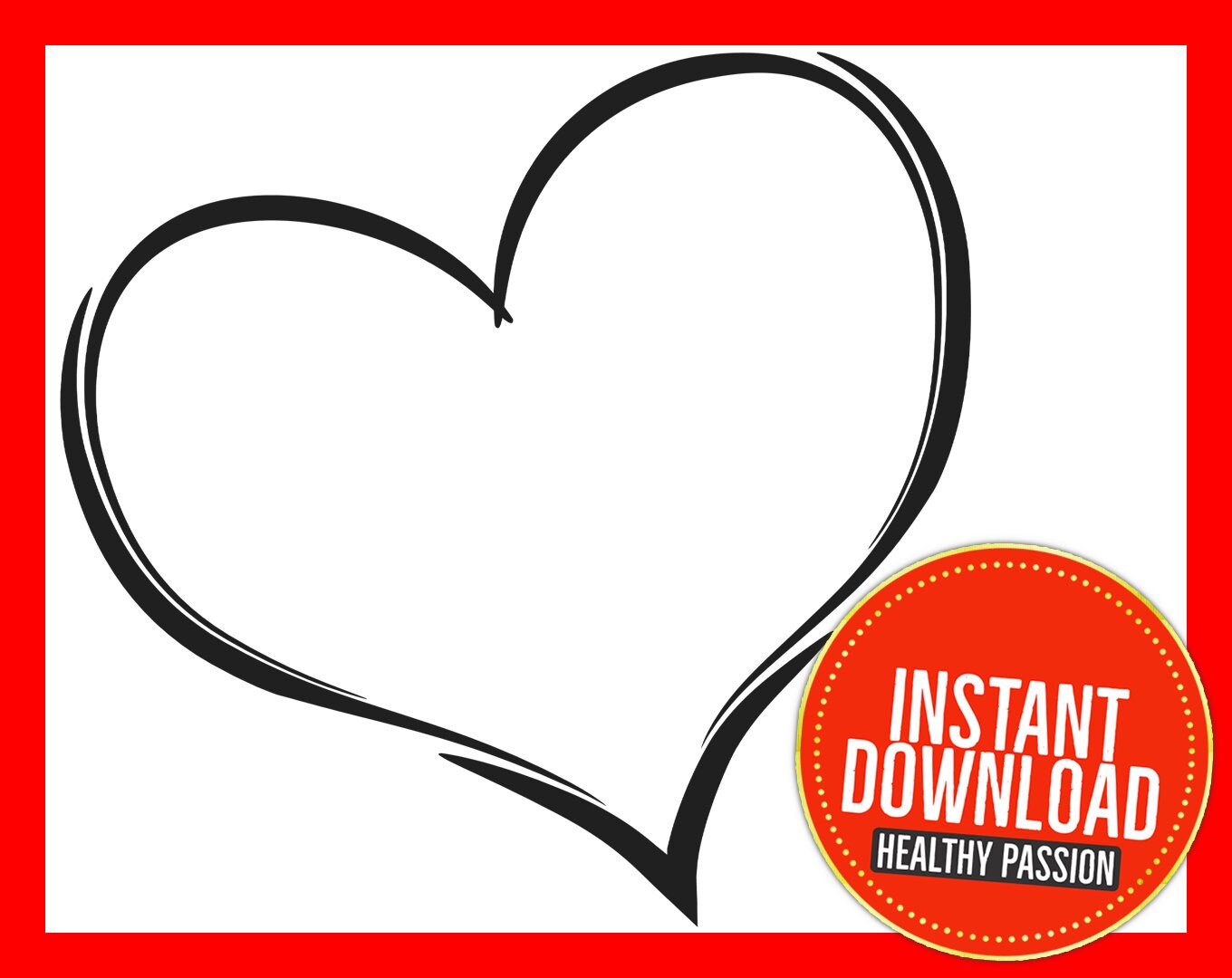 Heart SVG PNG PDF Open Heart Design Distressed Heart Svg | Etsy