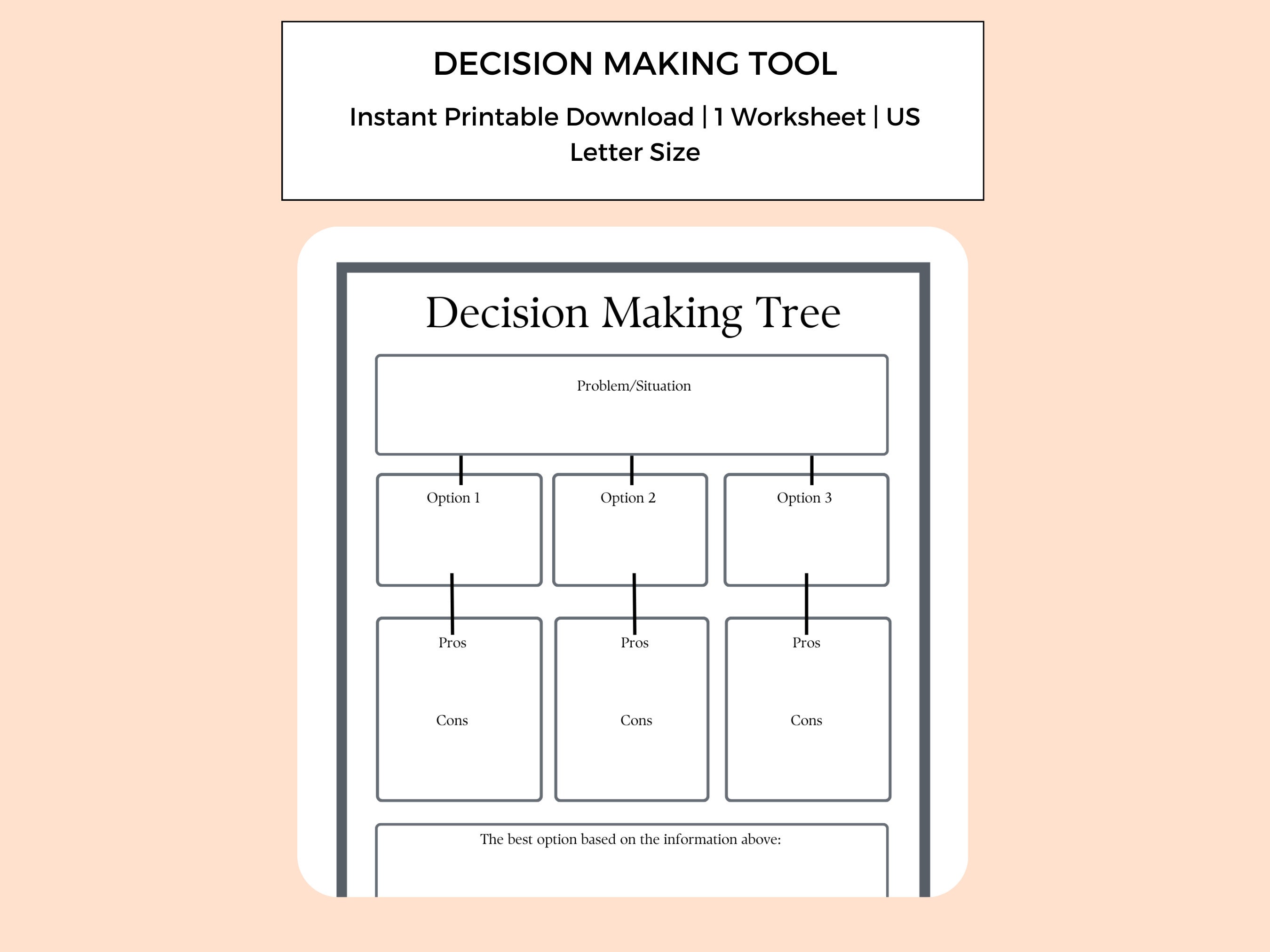 Decision Making Tree | Decision Making Tool | Digital Download - Etsy