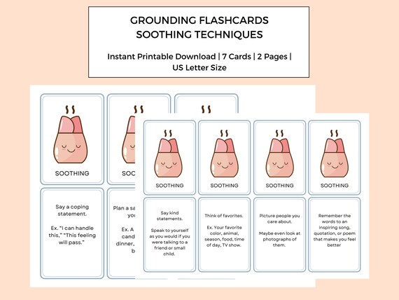 Soothing Grounding Flashcards Digital Download | Etsy