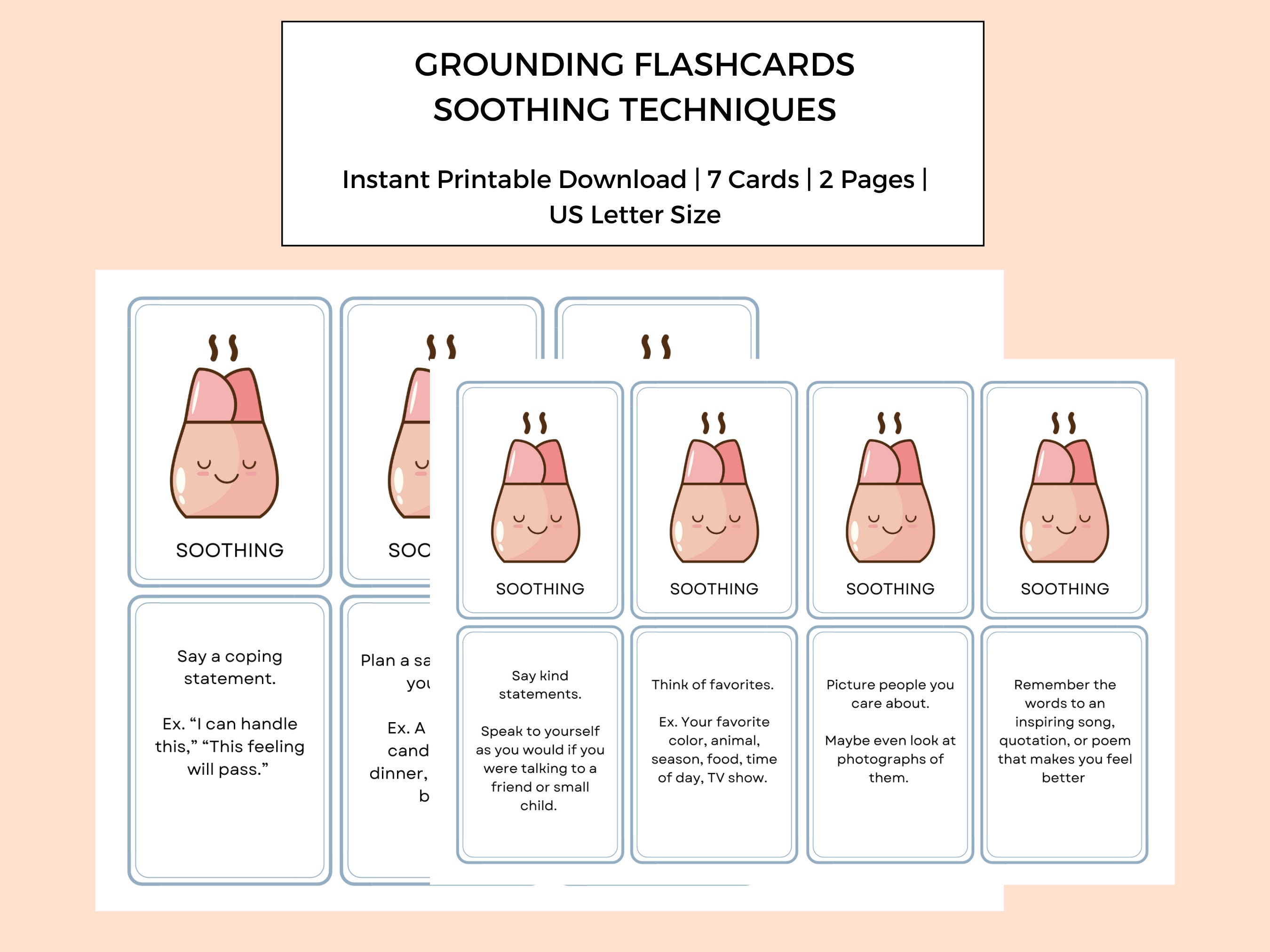 Soothing Grounding Flashcards | Digital Download - Etsy