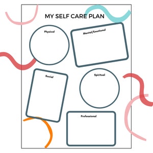My Self Care Plan | Self Care Worksheet | Self Care | Therapy Worksheet ...