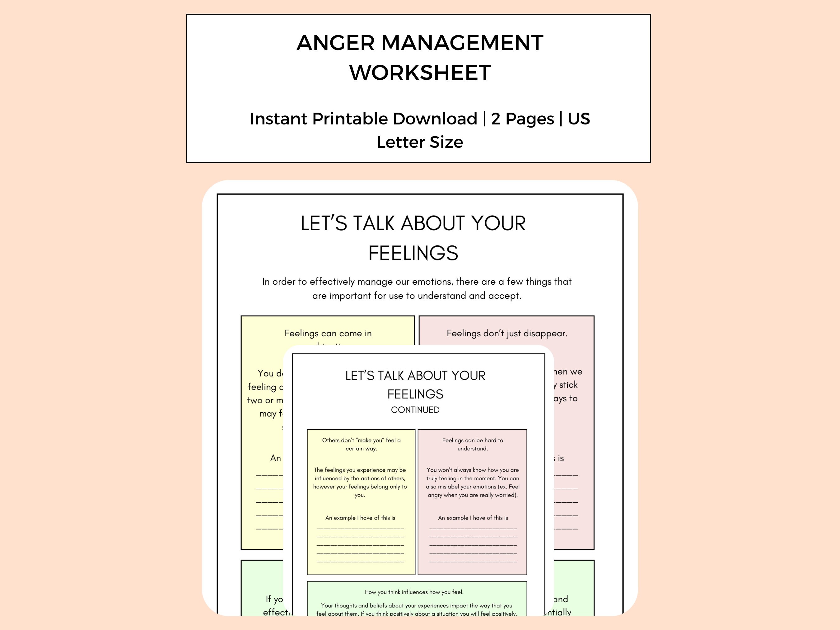 Feelings Exploration Worksheet | Feelings Identification | Anger ...
