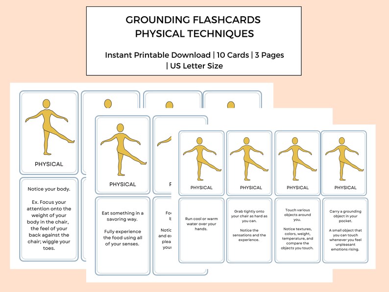 Physical Grounding Flashcards | Digital Download - Etsy