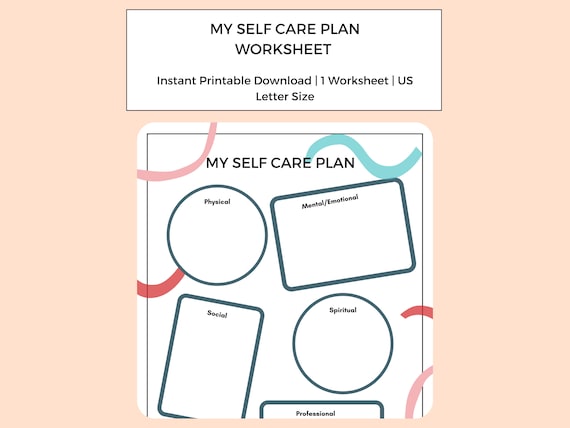 My Self Care Plan Self Care Worksheet Self Care Therapy - Etsy