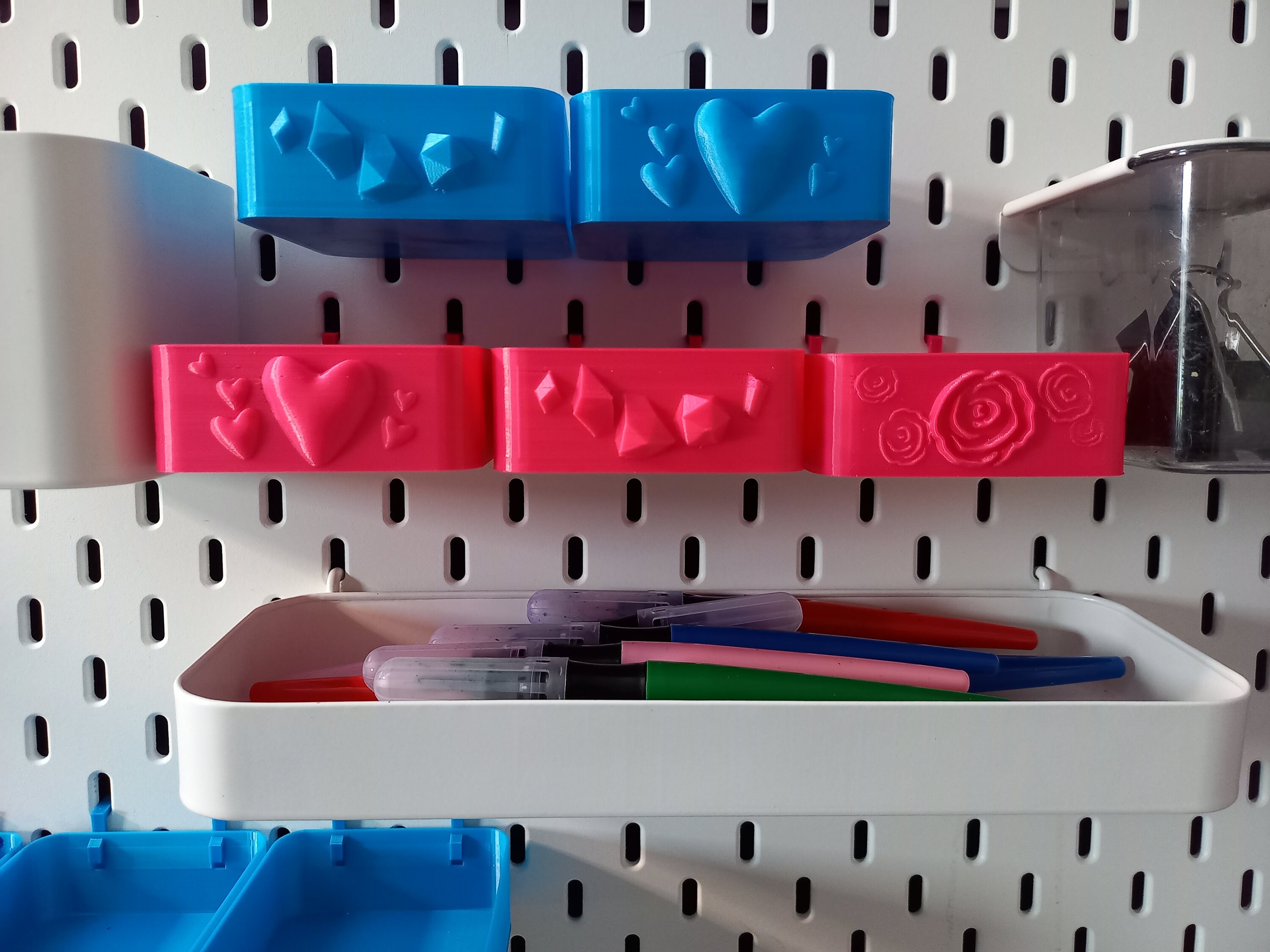Skadis Accessories / Ikea Pegboard Trays / Colorful Pegboard Storage ...