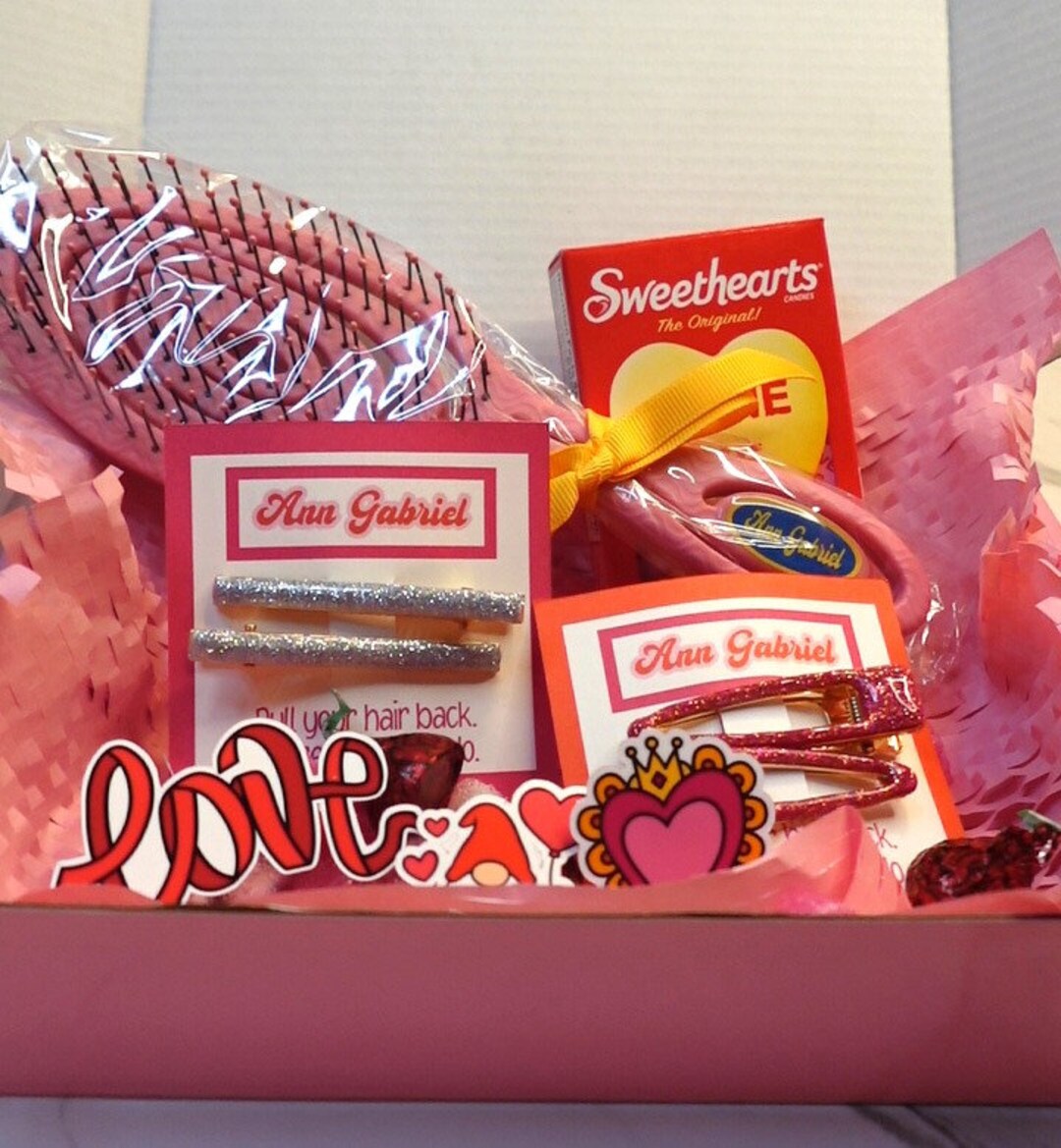 Valentine's Galentine's Barrette Box With Candy and Stickers - Etsy