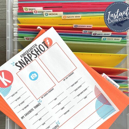 Printable School Memory Box Files Kids School Year Memory - Etsy