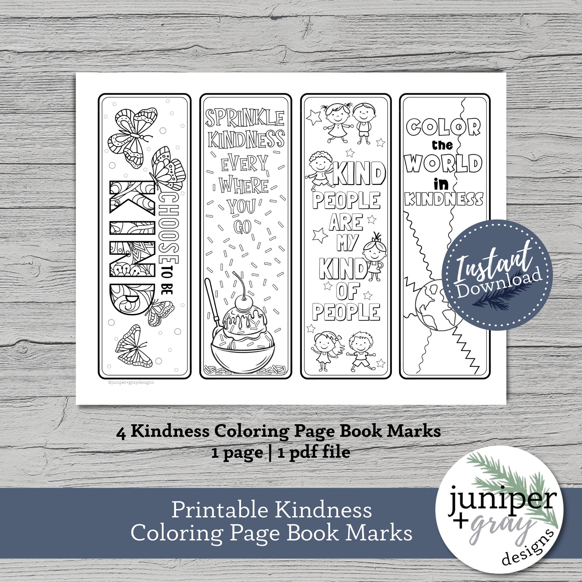 Printable Kindness Coloring Page Book Marks II - Coloring Page Kindness ...