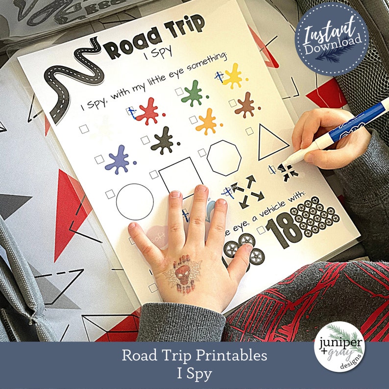 Printable Road Trip Kids Activities - Travel Scavenger Hunt I Spy ...
