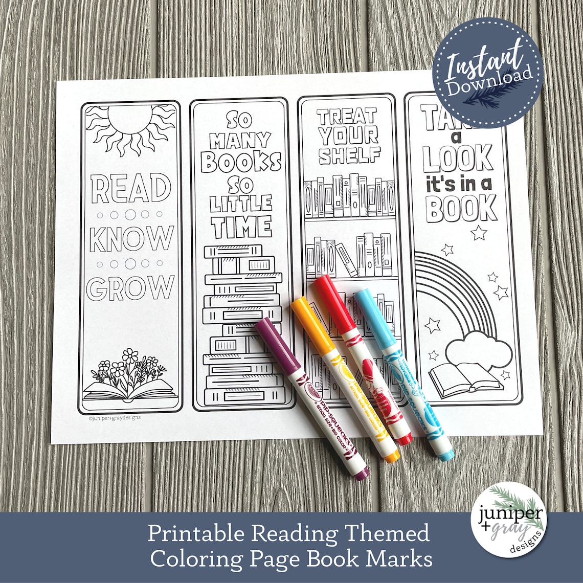 Printable Book Lovers Coloring Page Book Marks Coloring Page Reading ...