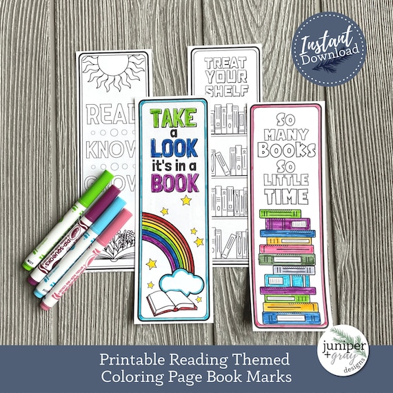 Printable Book Lovers Coloring Page Book Marks Coloring Page - Etsy ...